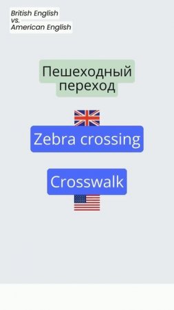 Zebra crossing Crosswalk / Различия в словах: Британский и Американский английский #englishlearning