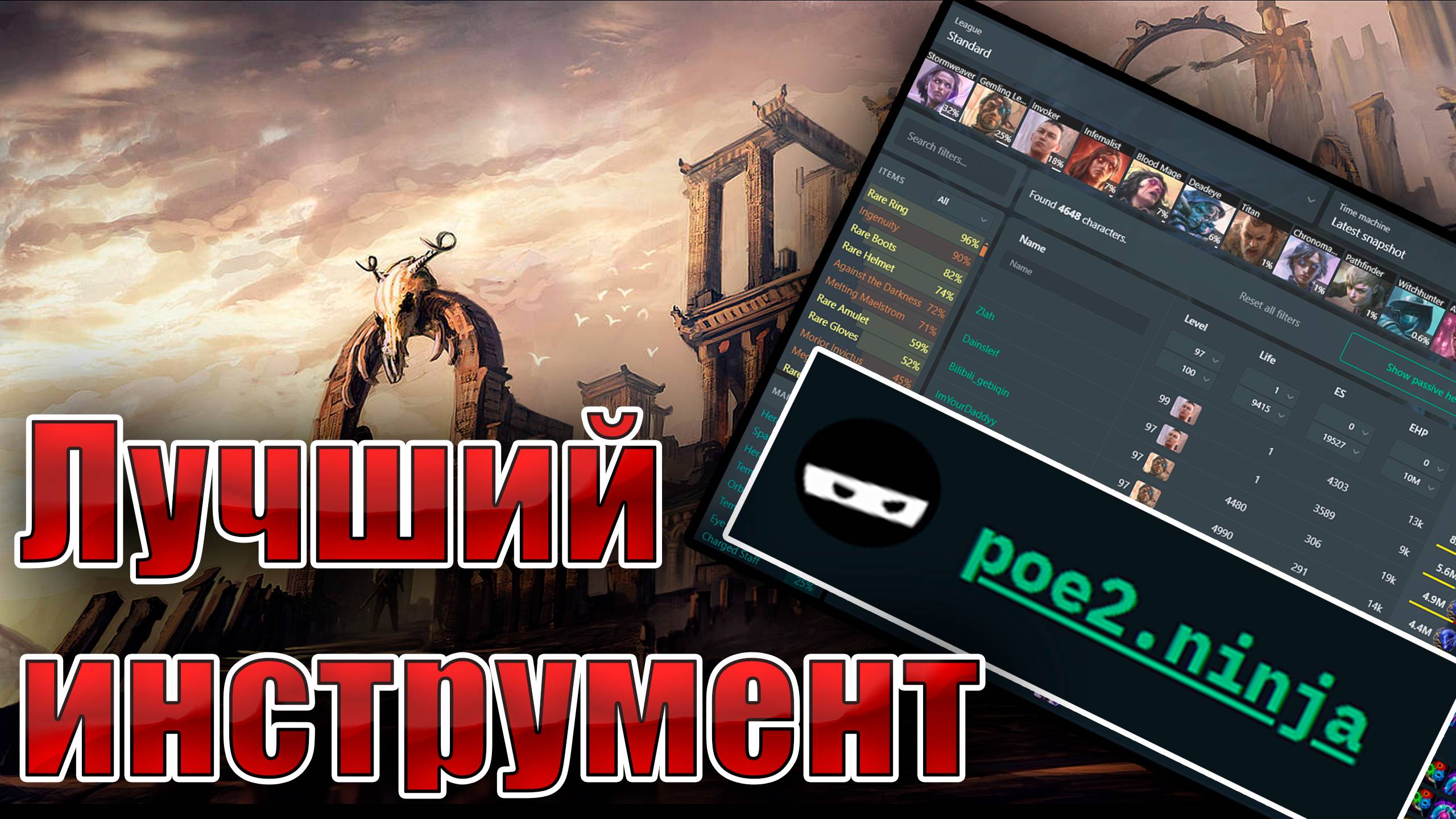 Poe2.ninja Лучшие билды пое 2 в прямом эфире, обзор для новичков