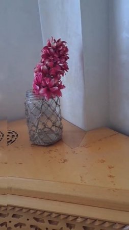 CUTE VASE OUT OF JUTE THREAD & GLASS JAR DIY PROJECT #simple #diy #spring #roomdecoration