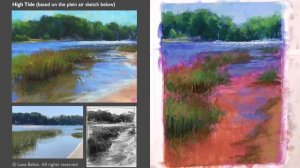 How To Paint Grass And Water Tutorial for Soft Pastels