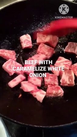 BEEF  CUBES WITH CARAMELIZE ONION SUPER QUICK AND EASY #shorts #asmr #simplerecipe