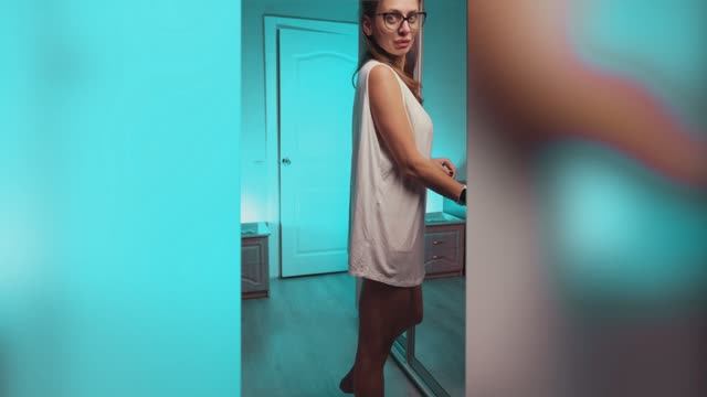 ❤️ Transparent Mirror cleaning with Beautiful Tina in a dress