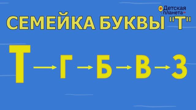 Семейка буквы Т это буквы Т Г Б В З #Детскаяпланета #ТатьянаБокова