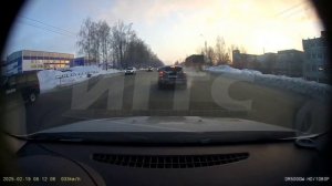 19.02.2025 Момент утреннего ДТП с участием автобуса на Воткинском шоссе (Ижевск)
