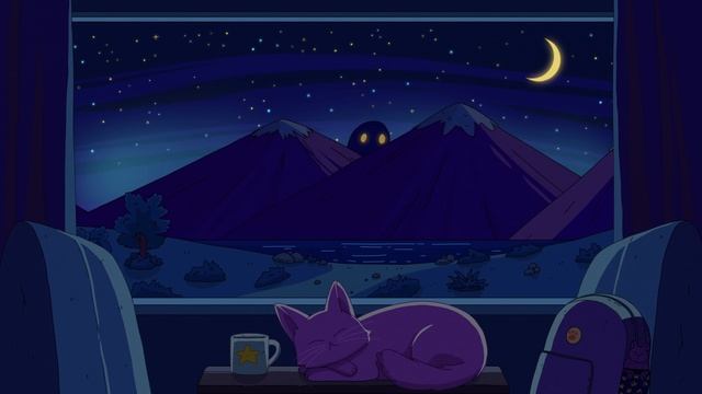 Спокойная музыка в дороге: Purrple Cat - Ночной поезд | видео для ТВ 4К