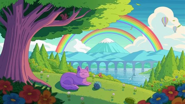 Спокойная музыка без слов слушать онлайн бесплатно: Purrple Cat - Счастливое место | видео для ТВ 4К