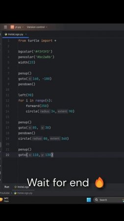 Draw Instagram Logo using python turtle 🐢#coding #pythonturtle #python #instagram #logo