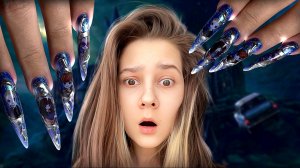 NAIL ART ГАРРИ ПОТТЕР, НАРАЩИВАНИЕ на ГЕЛЕВЫЕ типсы + ЛУЧШИЙ синий ГЕЛЬ
