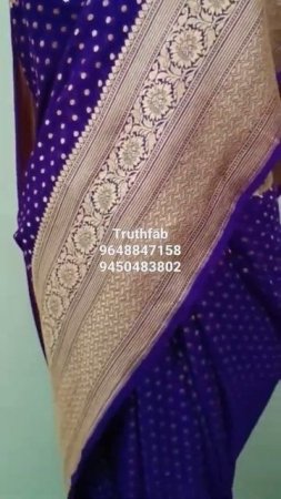 Royal blue pure handloom khaddi Georgette banarasi saree ❤️#truthfab #saree #shorts #banarasisaree