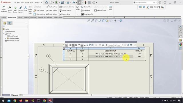 SolidWorks Tutorial | Add Length and Weight of Weldment in SolidWorks ...