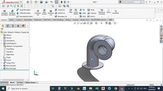 Solidworks Exercise 21 | Project curve pipe | Flange coupling ...