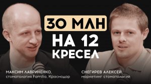 Максим Лавриненко. Стоматология Familia. 30 млн выручки на 12 кресел.