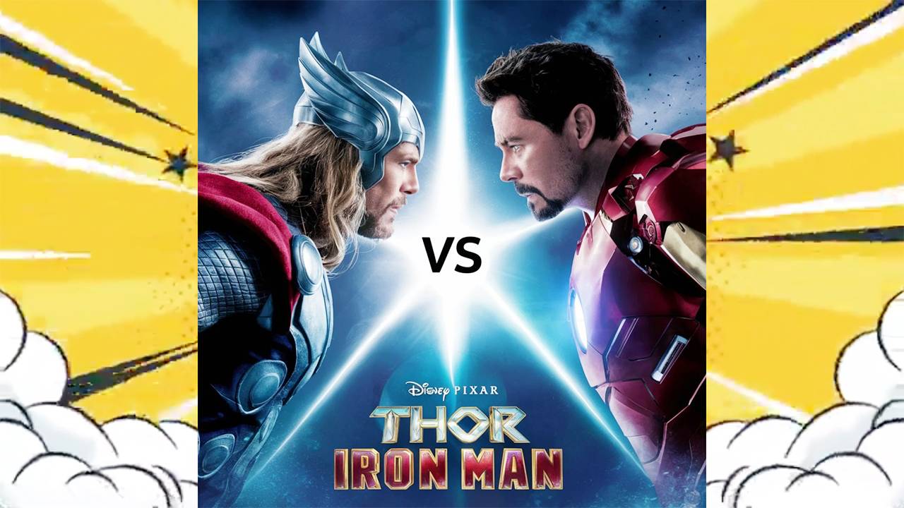 AI Disney Pixar Posters - AI is s Thor vs Iron Man