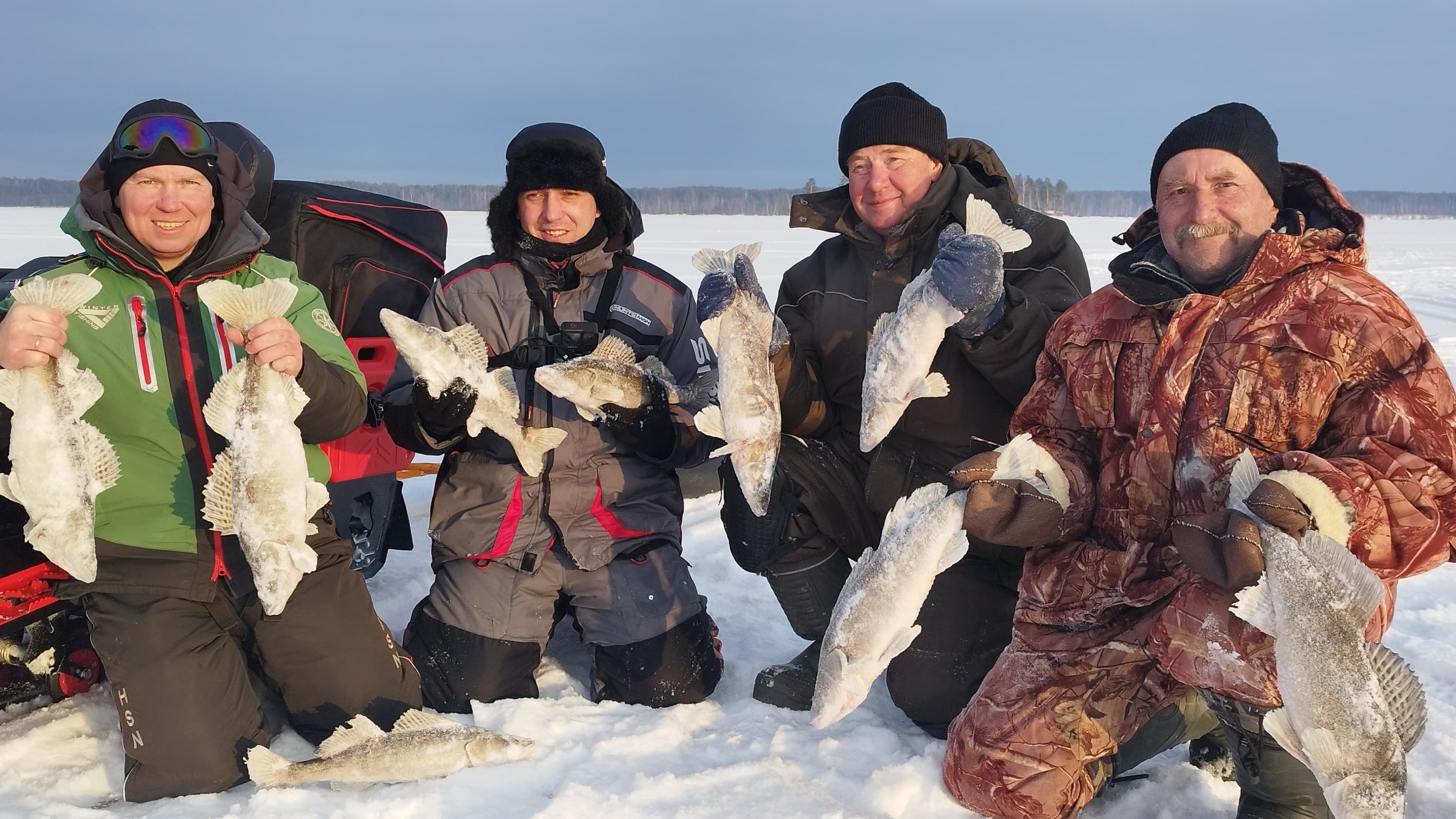 В конце рыбалки нашел ту самую лунку с судаками .