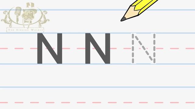 Write the letter N  Alphabet Writing lesson for children  The Singing Walrus