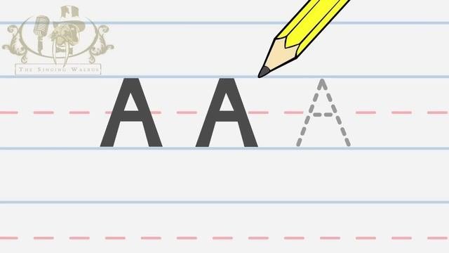 Write the letter A  Alphabet Writing lesson for children  The Singing Walrus