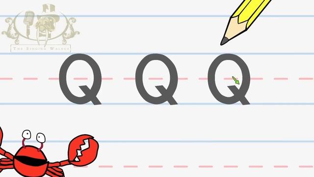 Write the letter Q  Alphabet Writing lesson for children  The Singing Walrus