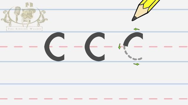 Write the letter C  Alphabet Writing lesson for children  The Singing Walrus
