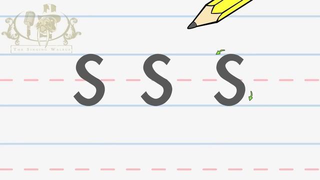 Write the letter S  Alphabet Writing lesson for children  The Singing Walrus