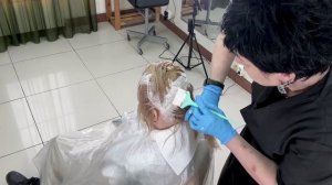 Окрашивание волос в блонд, без обесцвечивания