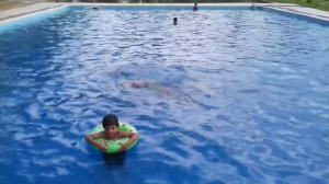 Anus one small child swimming