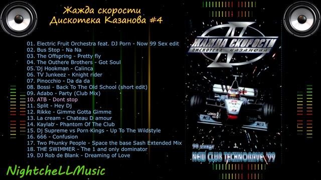 Музыка жажда скорости, дискотека Казанова 4, 90s