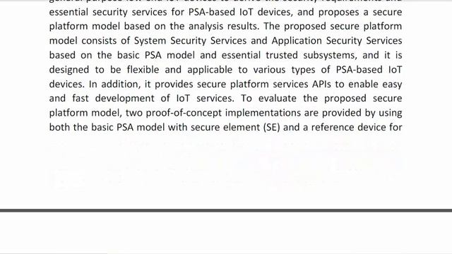 A Secure Platform Model Based on ARM Platform Security Architecture for IoT Devices - смотреть ...