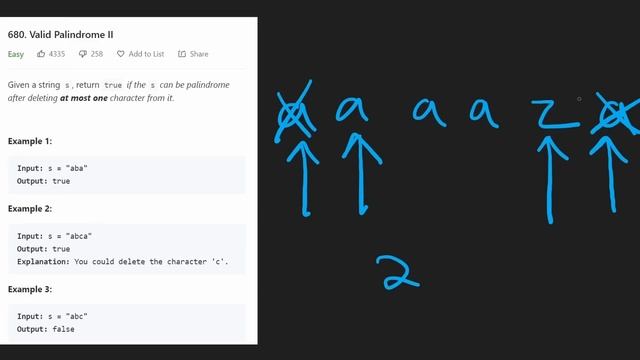 Leetcode 680: Valid Palindrome II (RU)