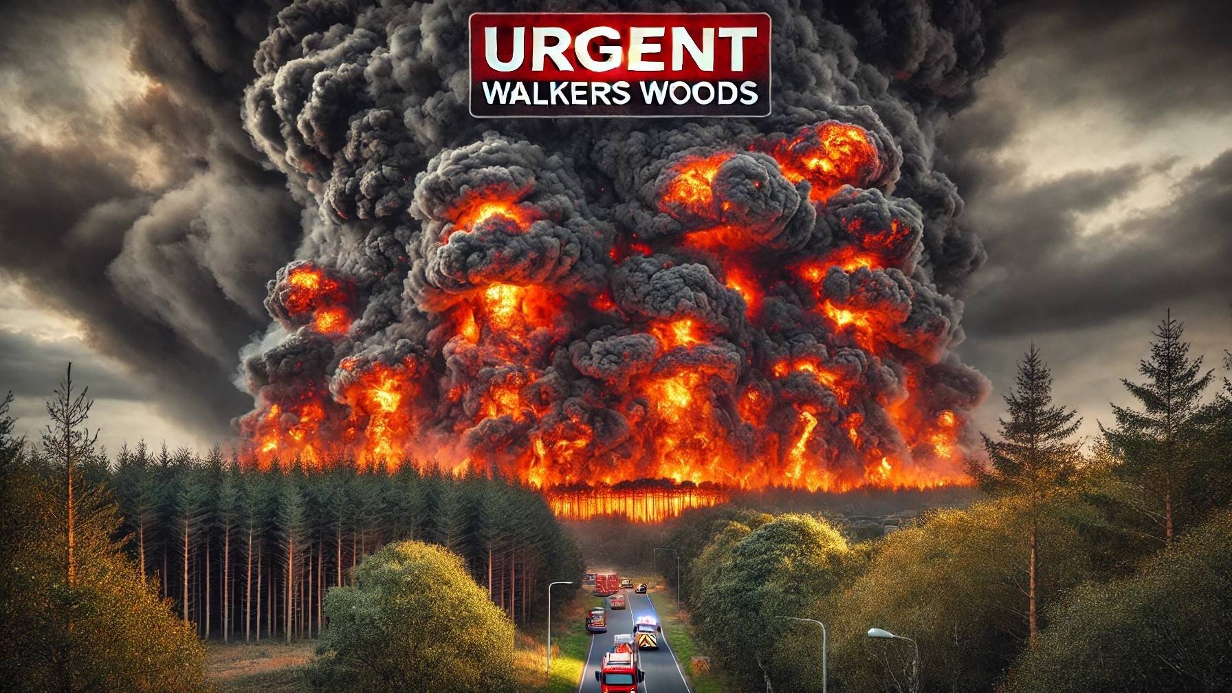 СРОЧНО! Мощный лесной пожар в Уокерс-Вудс – обстановка критическая!