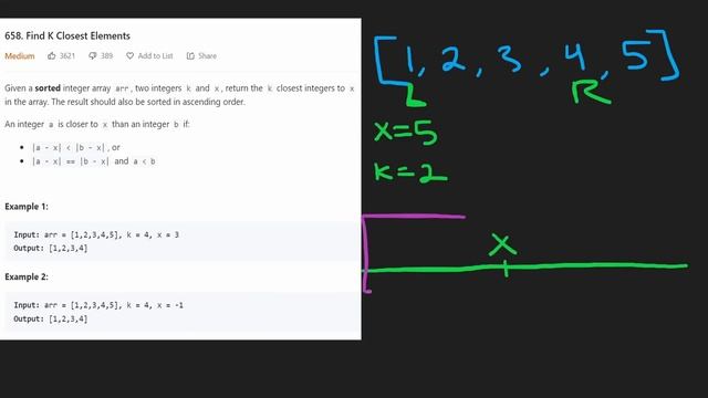 Leetcode 658: Find K Closest Elements (RU)