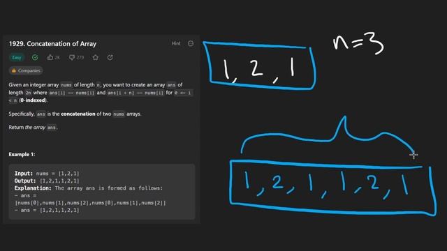 Leetcode 1929: Concatenation of Array (RU)