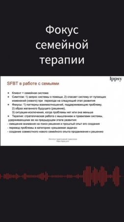 Фокус семейной терапии