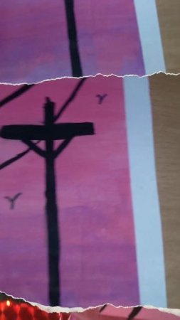 🌌 pink sky painting |acrylic colours #Art #shorts