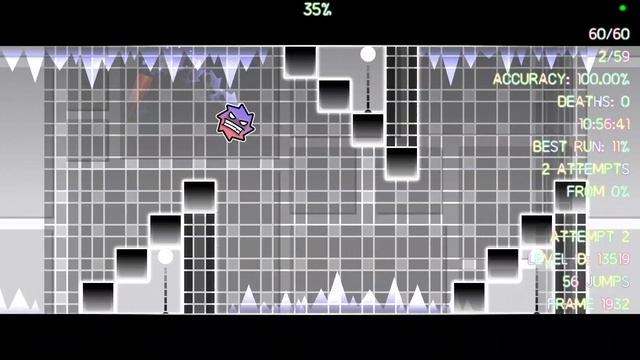 Поставил 65% на изи демоне The Nightmare (Geometry Dash)