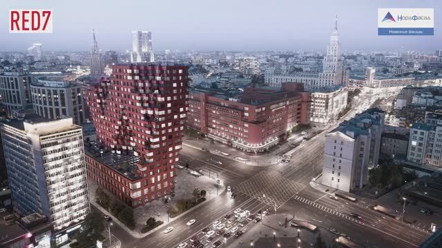 Раскладка кирпича на здании RED7