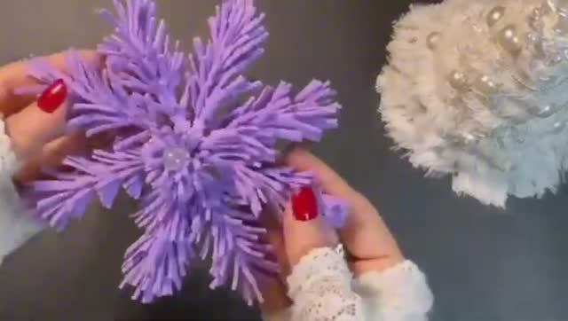 Своими руками декор на Рождество. Снежинки из синельной проволоки и фоамирана 🎄🎄🎄❄️❄️❄️