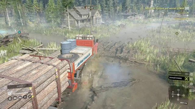 SnowRunner. Висконсин. Блэк Бэджер Лейк. Контракт "Большие бревна для малых домов"