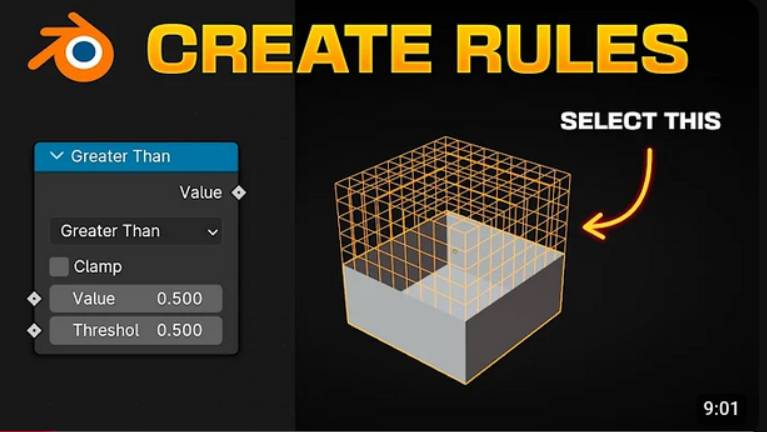 How to SELECT with GREATER THAN in Blender - Geometry Nodes