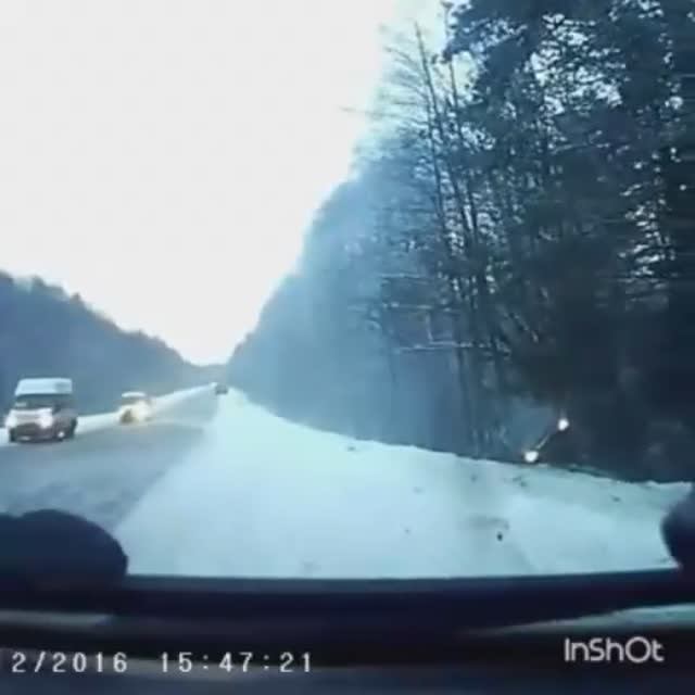 Дятьково - Брянск.14/12/2016. Неудачный обгон.Dyatkovo-Bryansk.14/12/2016. Unsuccessful overtaking.
