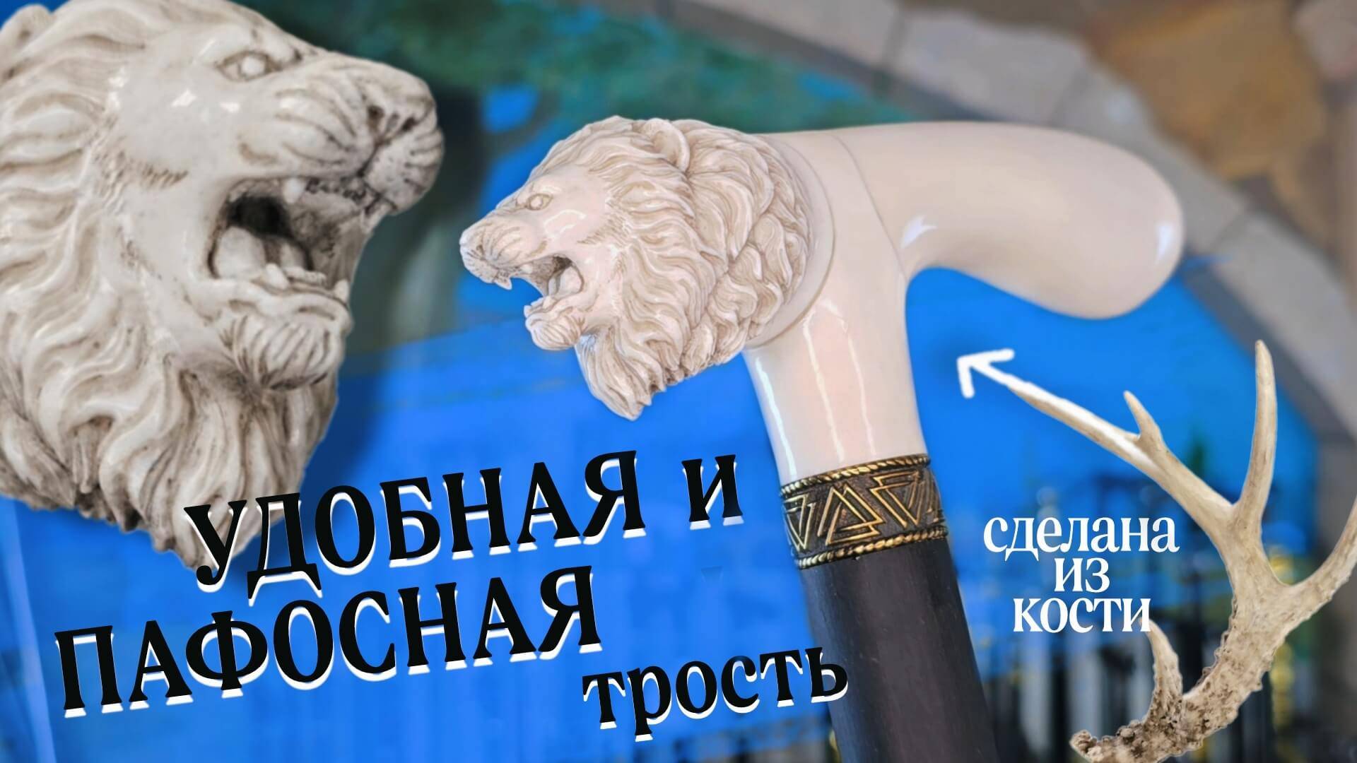 Дорогая трость из рога лося | Король Африки Классик