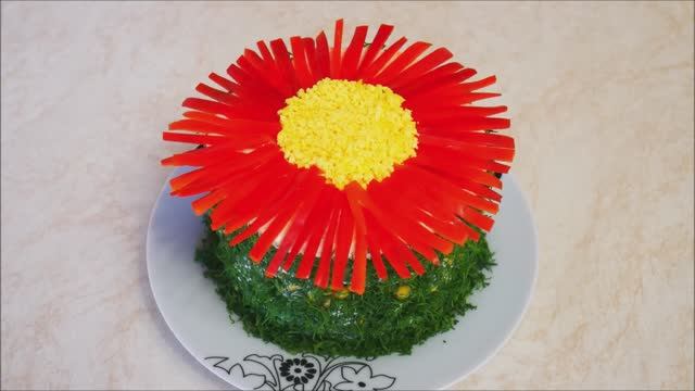 ПРОЩЕ не БЫВАЕТ Салат ЦВЕТОЧЕК сытно и очень вкусно Салат на праздник