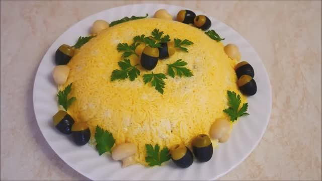 Осенний салат ЖЕЛУДИ Просто восторг!!! Салат на ПРАЗДНИЧНЫЙ стол