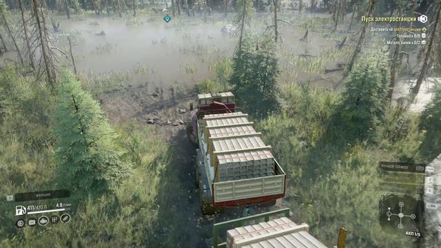 SnowRunner. Висконсин. Блэк Бэджер Лейк. Контракт "Пуск электростанции"