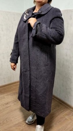 Пальто демисезонное женское серое