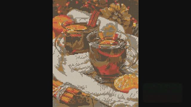 Отшив проекта набора Вышивочка "Чай, мандарин и корица"2