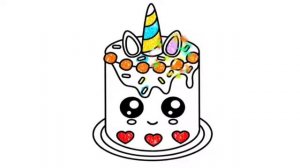 Bolalar uchun rasm chizish |  Drawing for kids Unicorn Cake | рисунок для детей