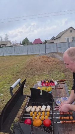 ЯРКИЕ ОВОЩИ НА МАНГАЛЕ 🔥🌶️🫑🍆🍄🟫🌽🍅👍