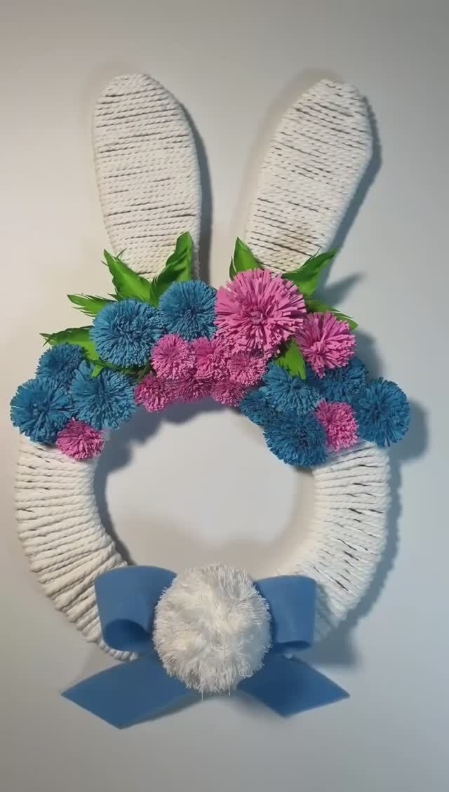Своими руками 🐰🩵🩷💚 пасхальный венок