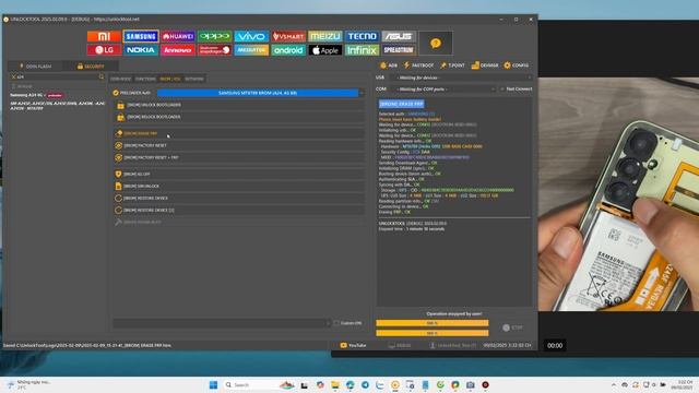Samsung A24 4G SM-A245F BIT 8 Erase FRP Done with UnlockTool