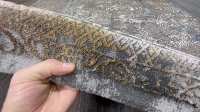 Турецкий ковер на пол LISA A2393B_ANTRASIT COKEN  MUSTARD прямой